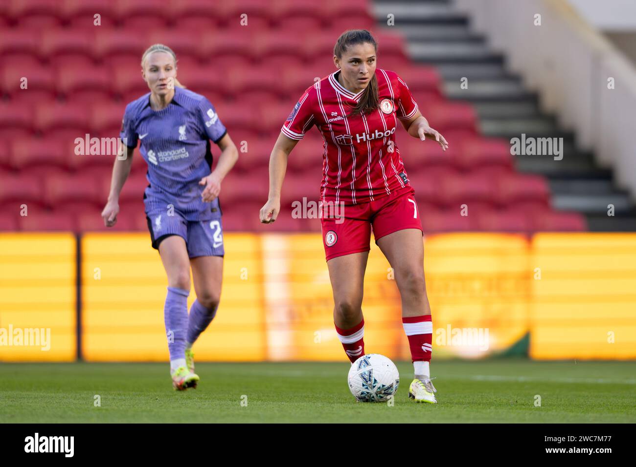 Bristol, UK. 14th January 2024. Abi Harrison of Bristol City Women ...