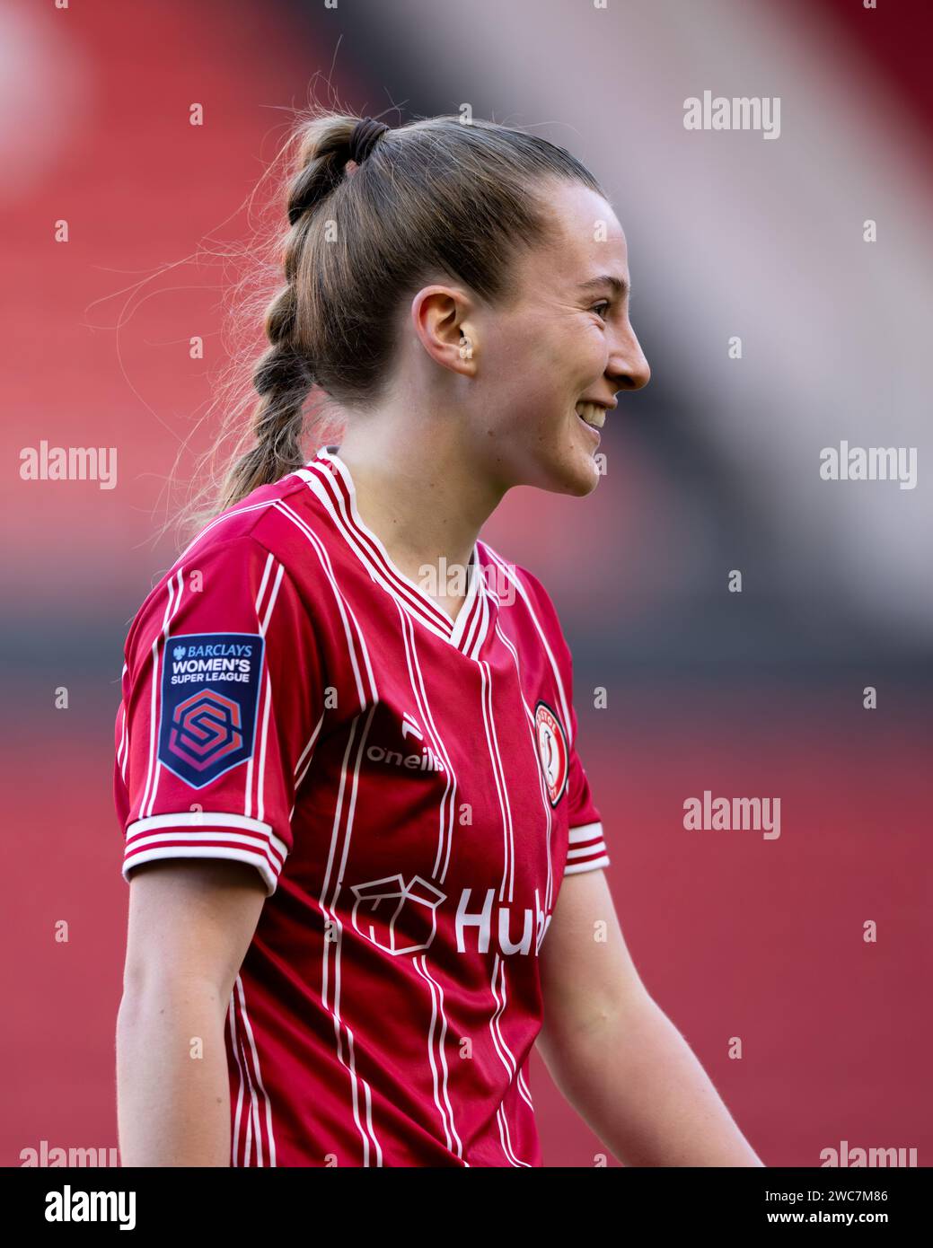 Bristol, UK. 14th January 2024. Carrie Jones of Bristol City Women ...