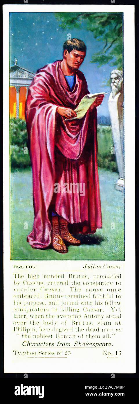 Brutus - Julius Caesar - Vintage Typhoo Tea Card Illustration Stock ...