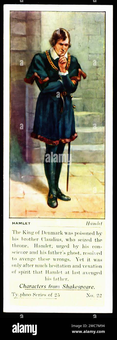 Hamlet - Vintage Typhoo Tea Card Illustration Stock Photo - Alamy