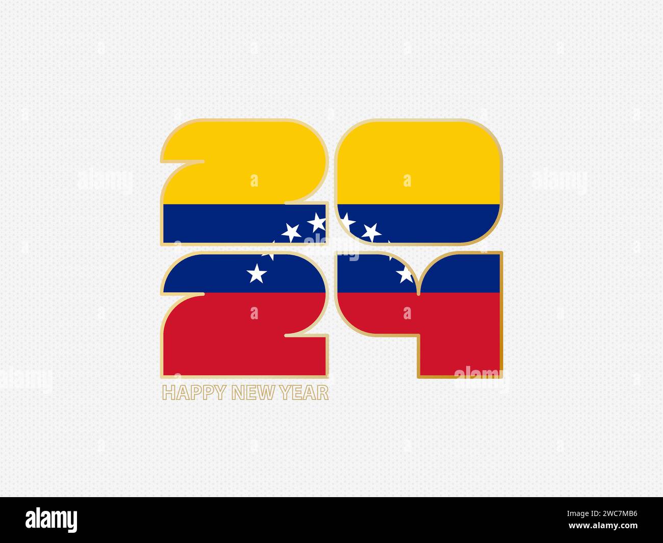 Abstract numbers 2024 with flag of Venezuela. Vector illustration Stock ...