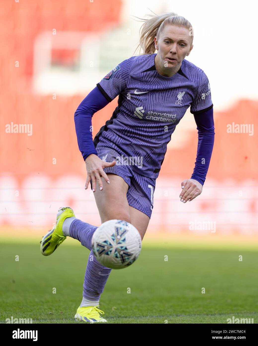 Bristol, UK. 14th January 2024. Ceri Holland of Liverpool during the ...