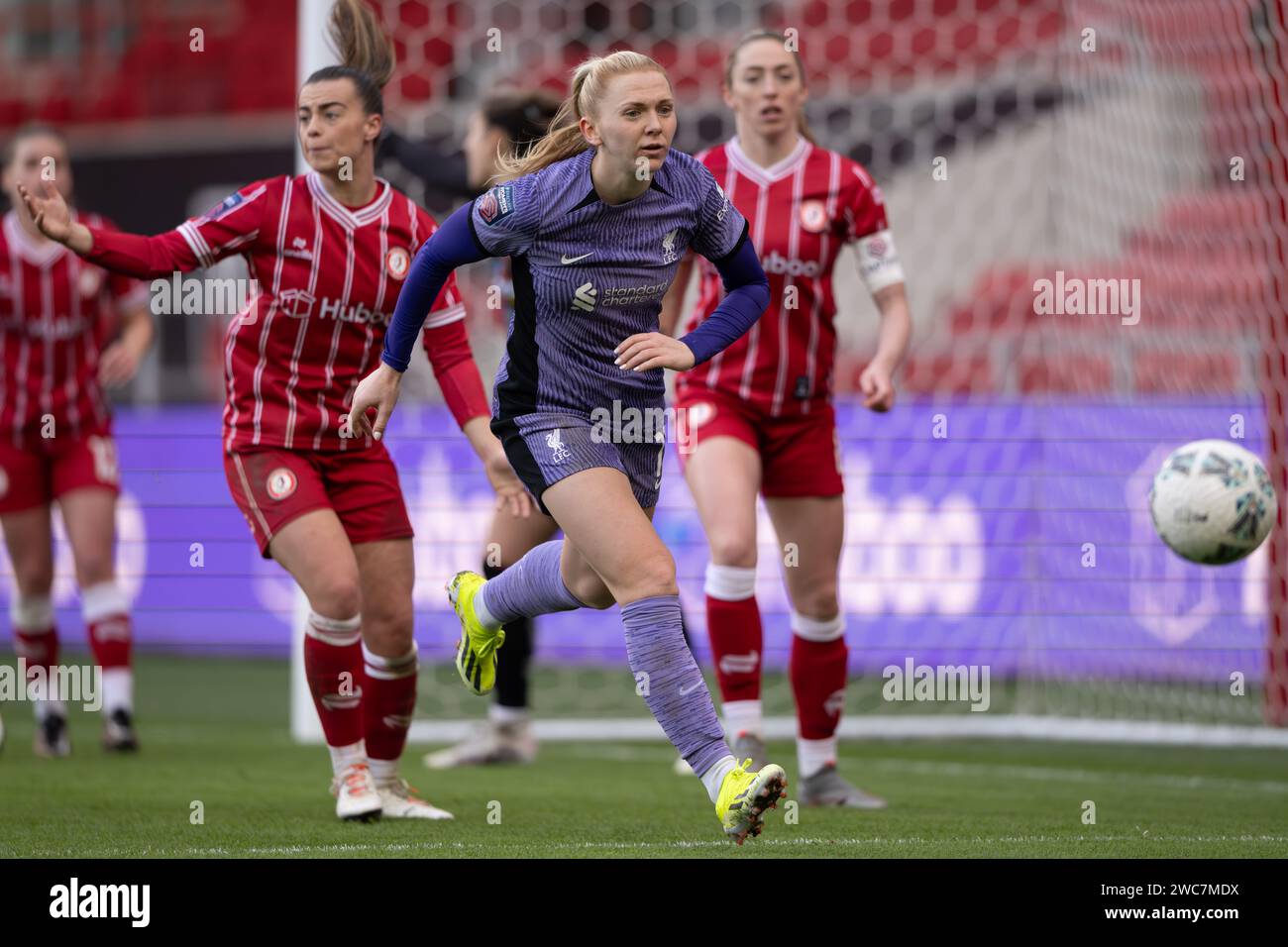 Bristol, UK. 14th January 2024. Ceri Holland of Liverpool during the ...