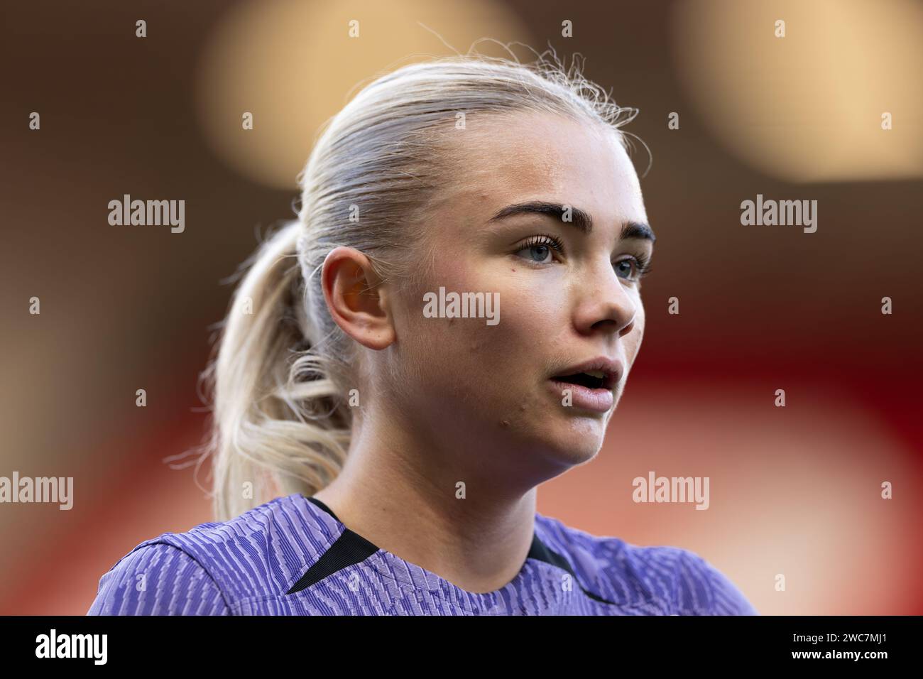 Bristol, UK. 14th January 2024. Sofie Lundgaard of Liverpool during the ...