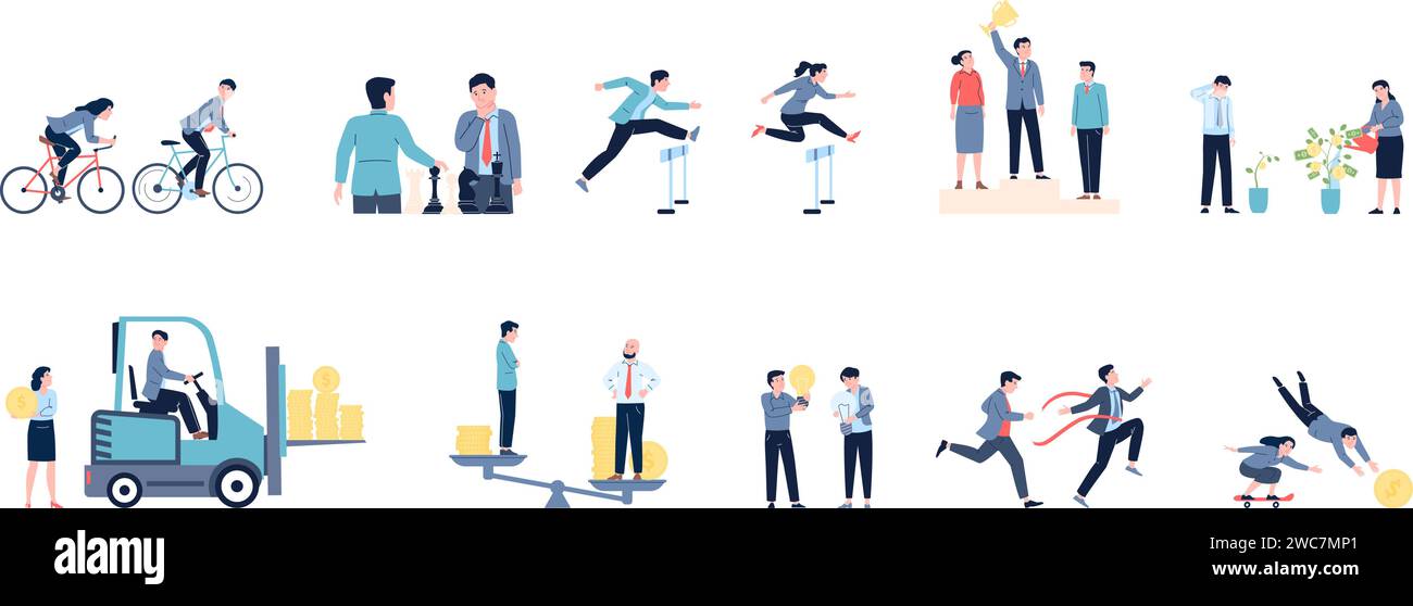 Business competition. Corporate struggle and competitions with ...