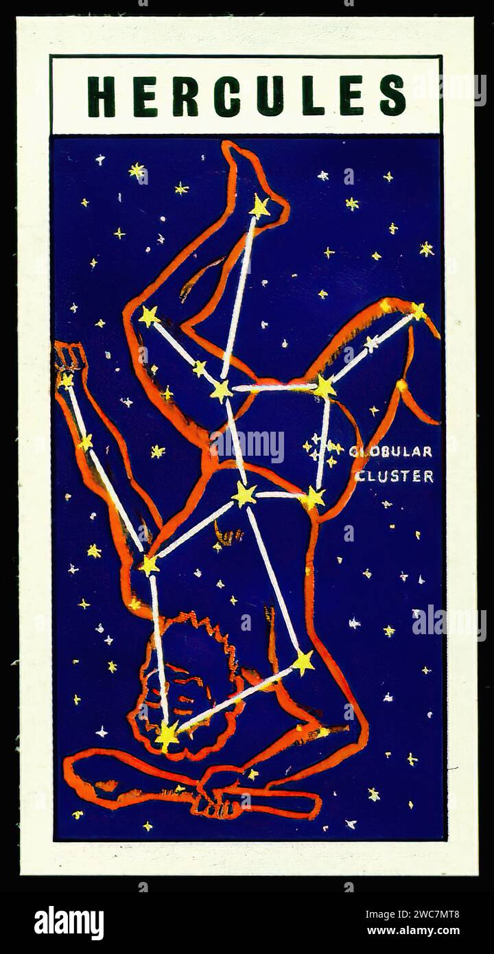 Constellation of Hercules - Vintage Tea Card Illustration Stock Photo ...