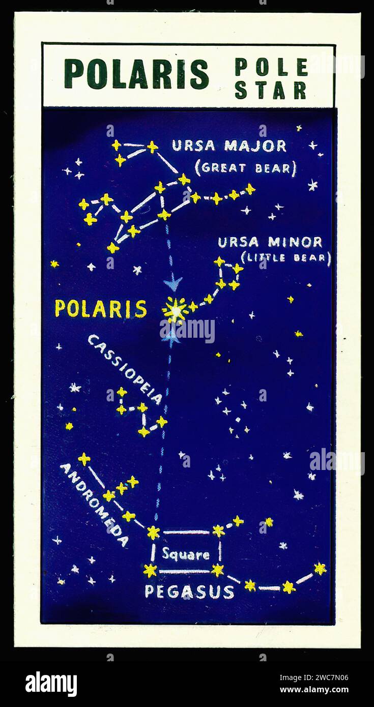 Polaris, the Pole Star - Vintage Tea Card Illustration Stock Photo - Alamy