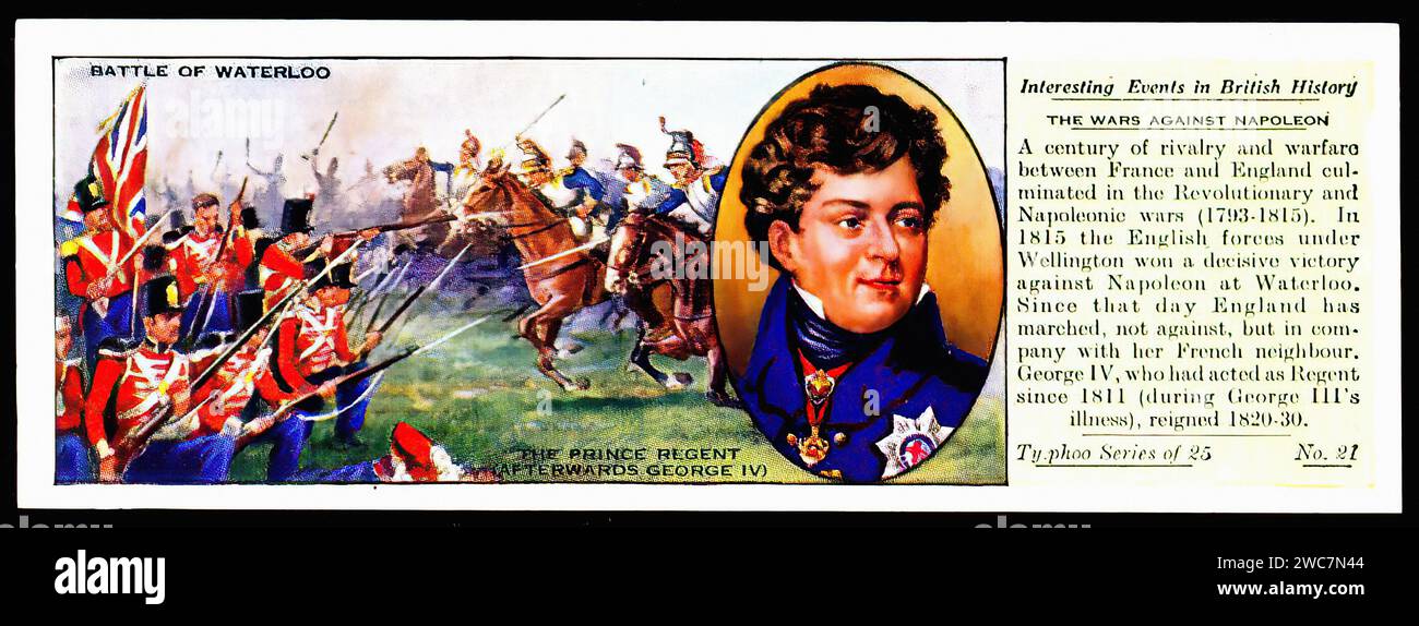 The Battle of Waterloo - Vintage Tradecard Illustration Stock Photo - Alamy