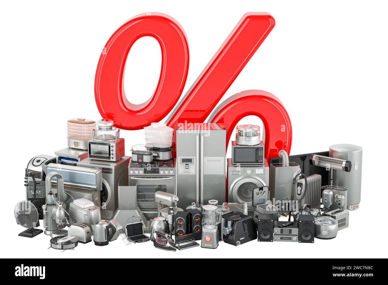 Kitchen and household appliances with discount percent. Sale and ...