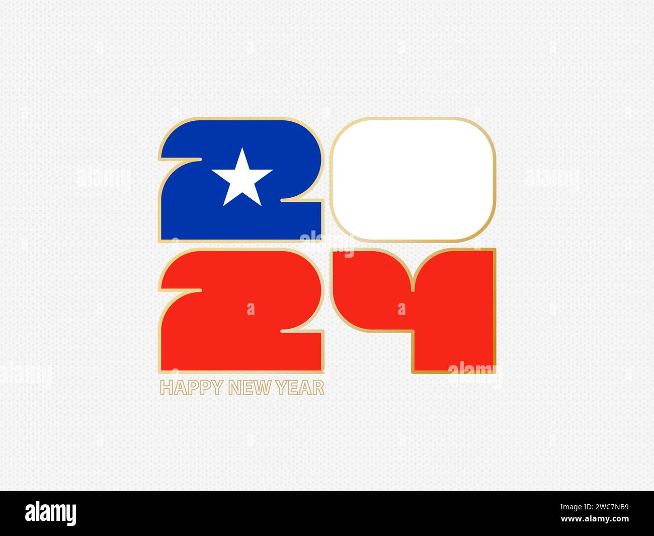 Abstract numbers 2024 with flag of Chile. Vector illustration Stock ...