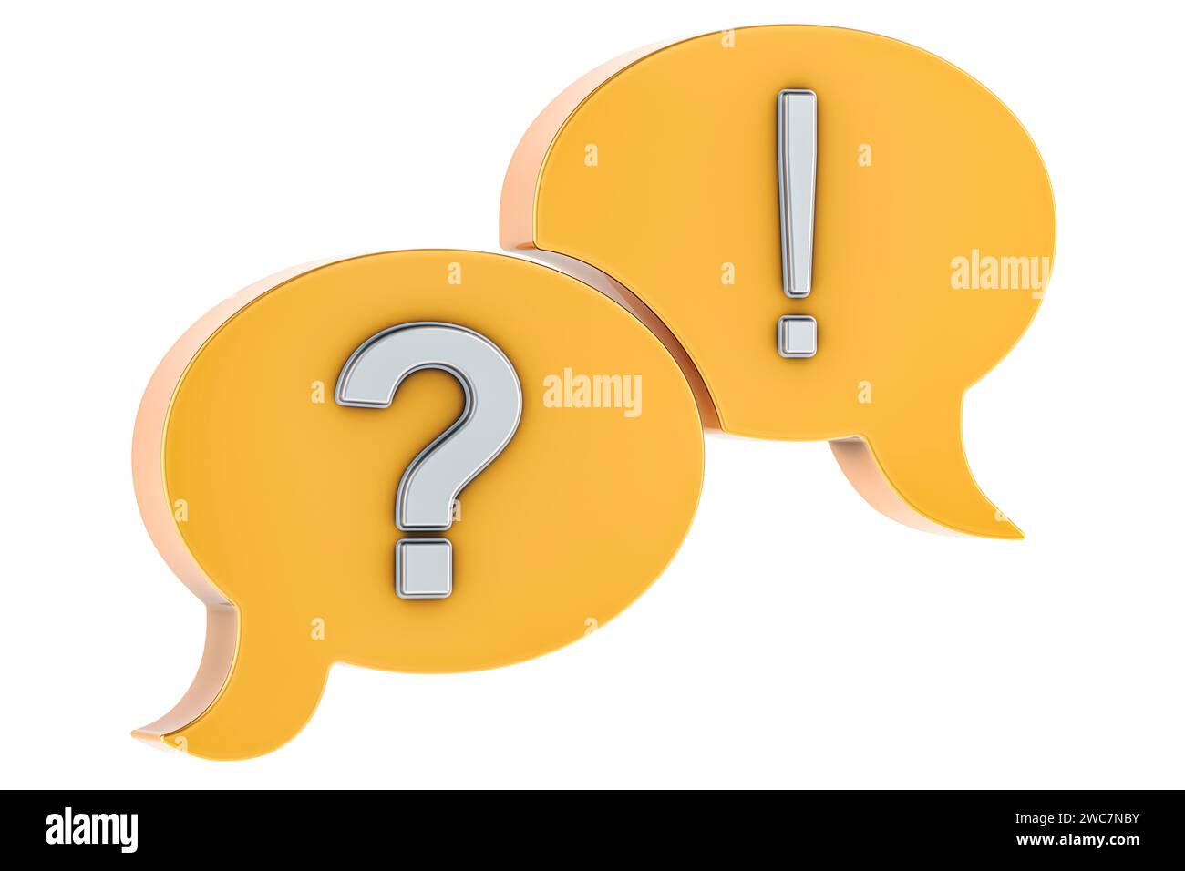 Question and Answer symbols. Golden Speech Bubbles. 3D rendering ...