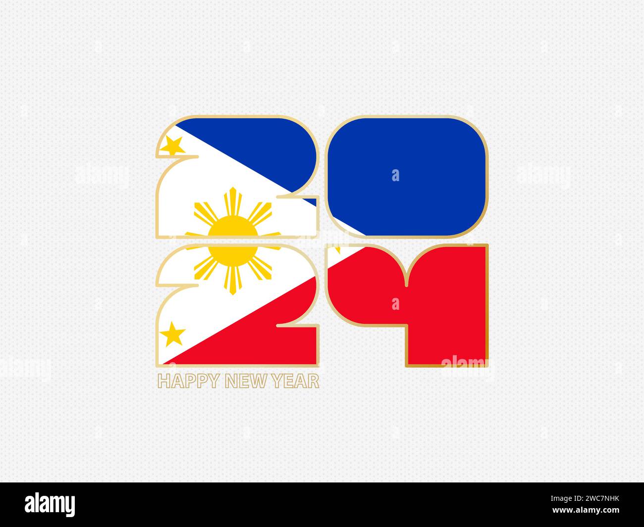 Abstract numbers 2024 with flag of Philippines. Vector illustration ...
