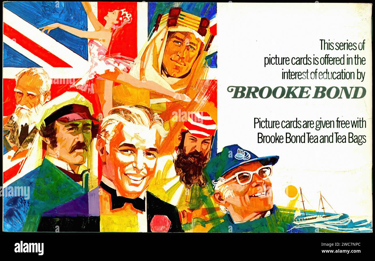 Famous People back - Vintage Brooke Bond Album Illustration Stock Photo ...