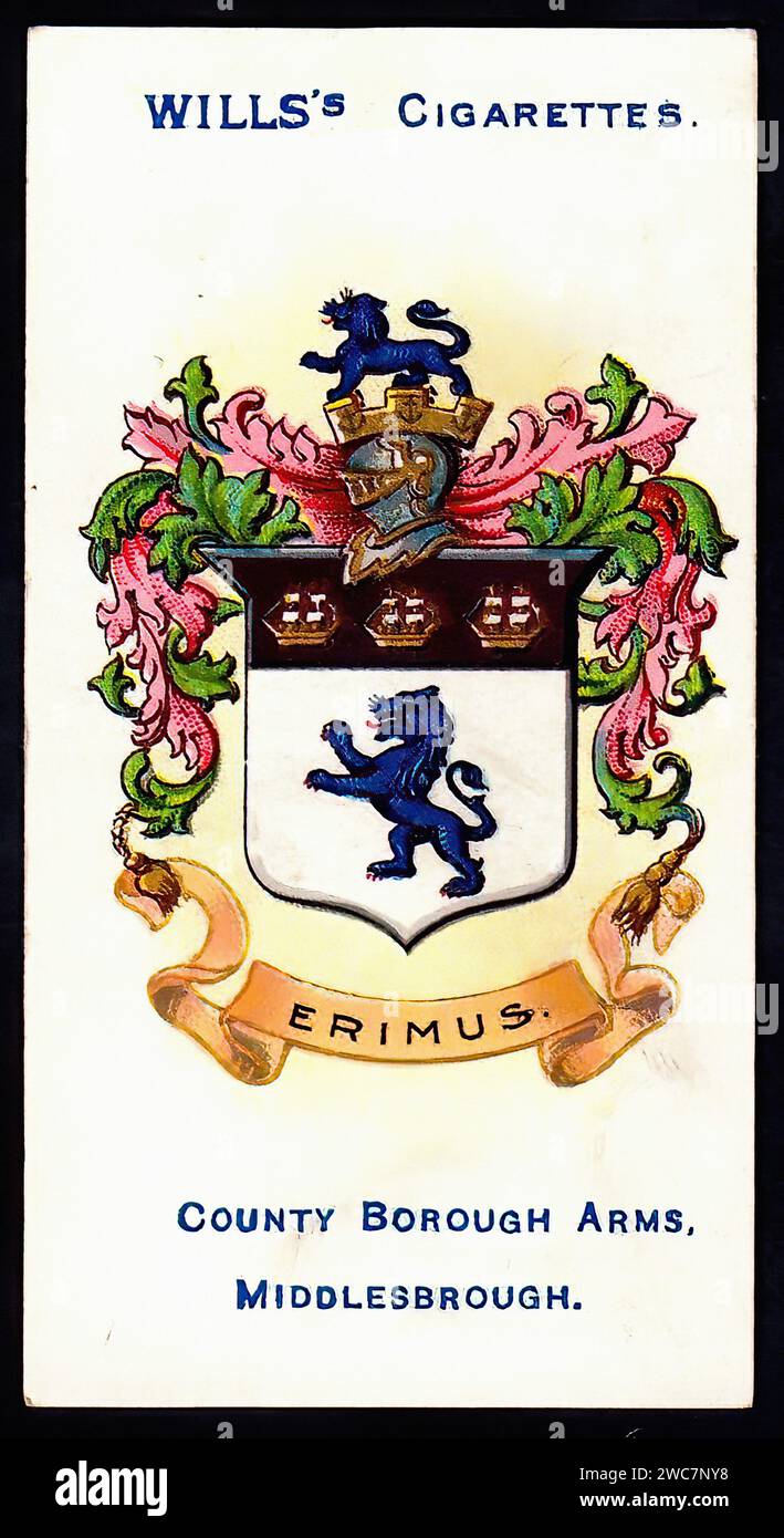 County Borough Arms of Middlesbrough - Vintage Cigarette Card ...