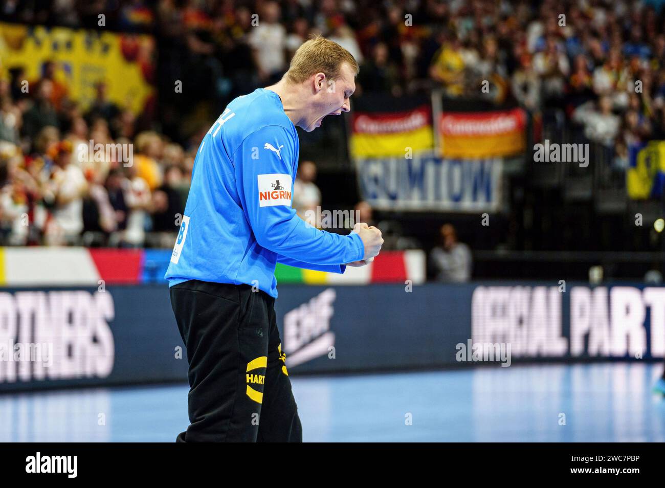 Berlin, Deutschland. 14th Jan, 2024. Jubel nach Parade David Spaeth ...