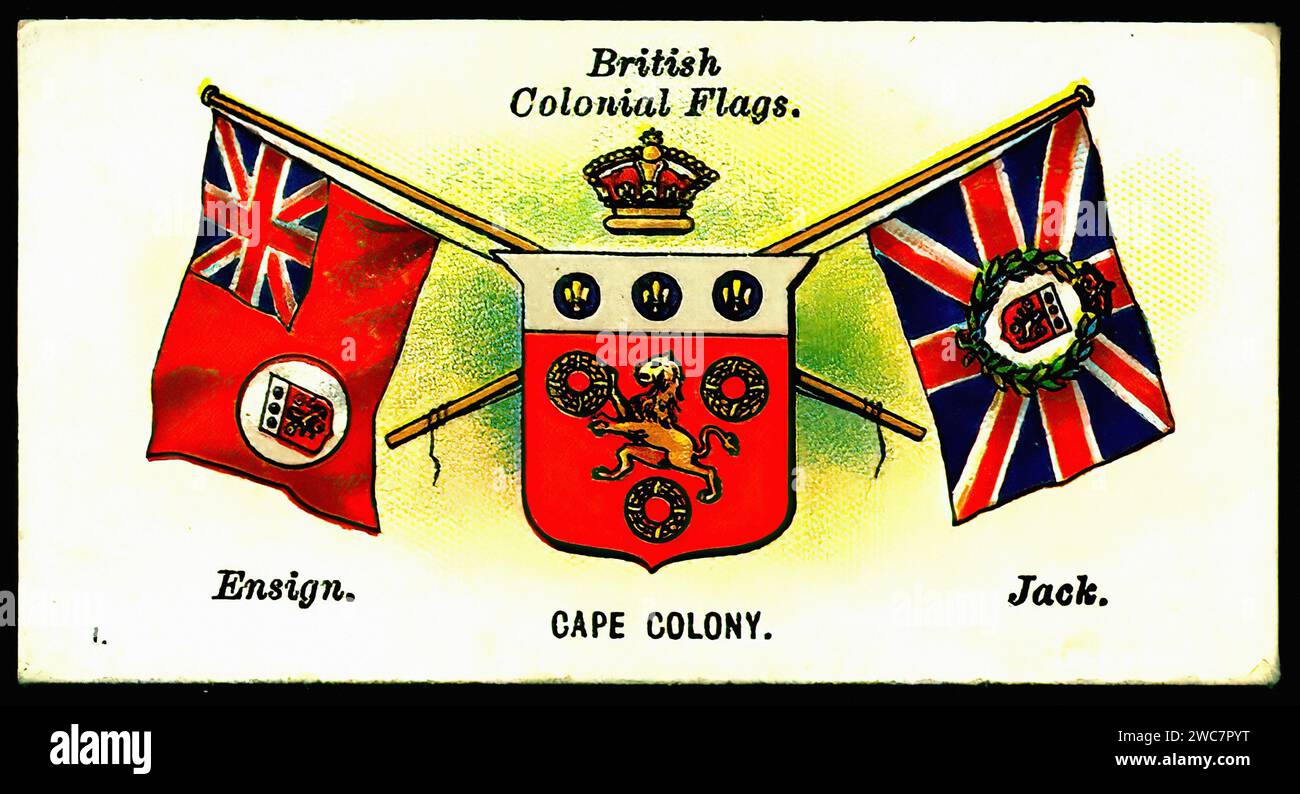 Flags of Cape Colony - Vintage Cigarette Card Illustration Stock Photo ...
