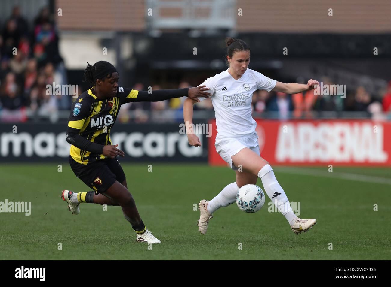 Borehamwood, UK. 14th Jan, 2024. Lotte Wubben-Moy of Arsenal Women on ...