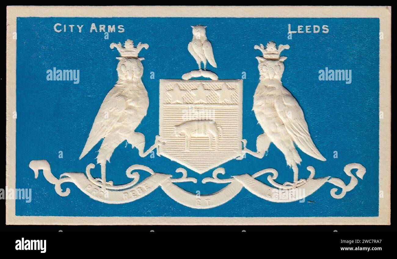 Arms of Leeds 001 - Vintage Cigarette Card Illustration Stock Photo - Alamy