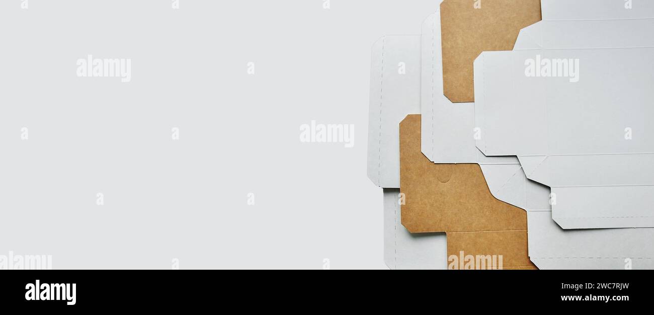 Artistic background of textured layers of unfolded cardboard boxes ...