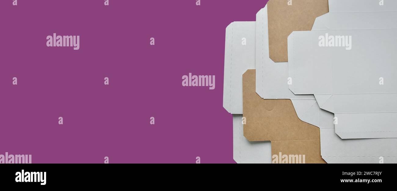 Artistic background of textured layers of unfolded cardboard boxes ...