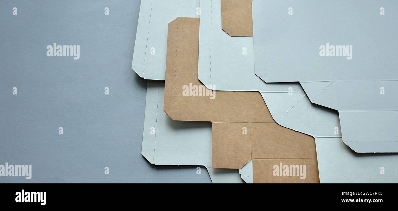 Artistic background of textured layers of unfolded cardboard boxes ...