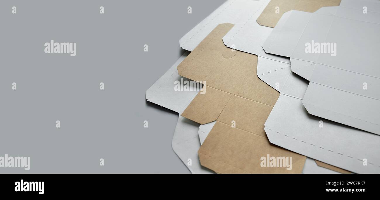 Artistic background of textured layers of unfolded cardboard boxes ...