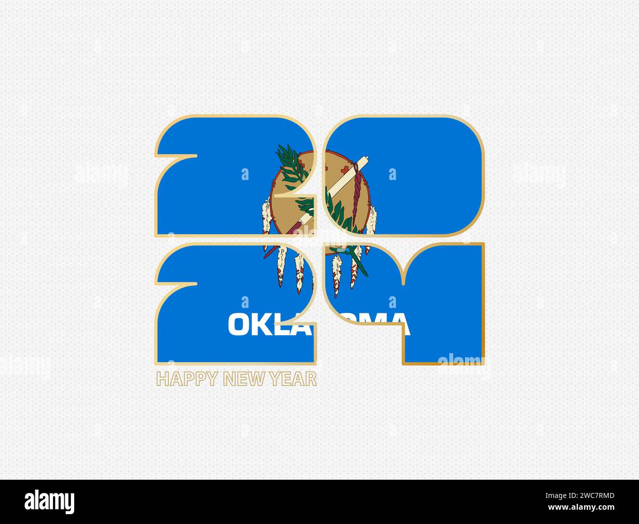 Abstract numbers 2024 with flag of Oklahoma. Vector illustration Stock ...