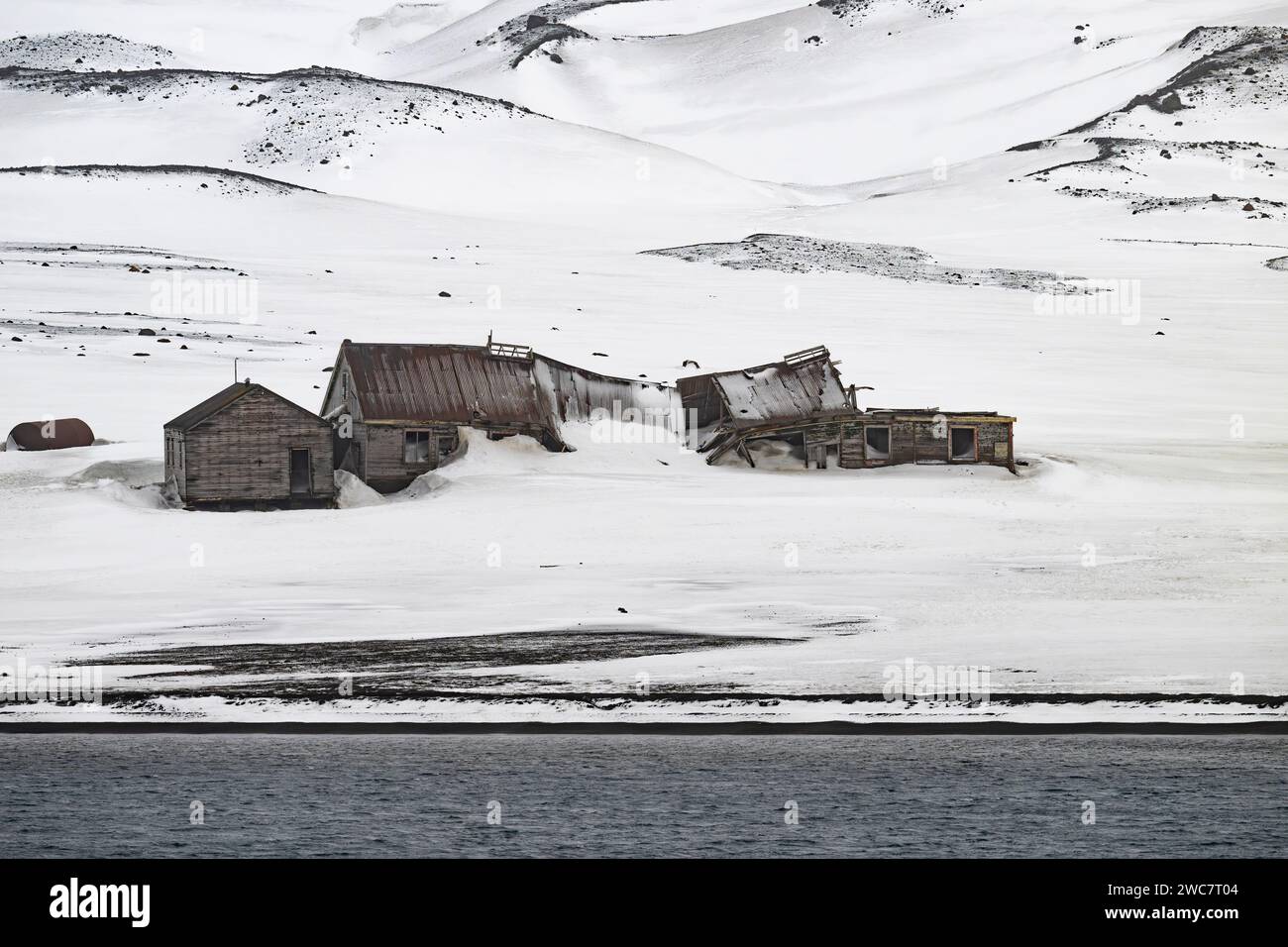 Deception Island, South Shetland Islands, safe natural harbor, in the ...