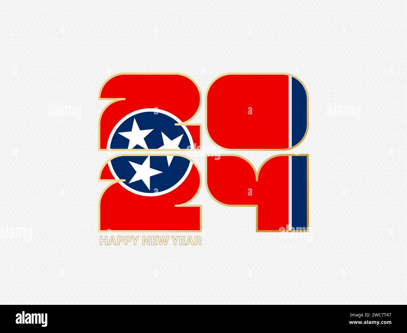 Abstract numbers 2024 with flag of Tennessee. Vector illustration Stock ...