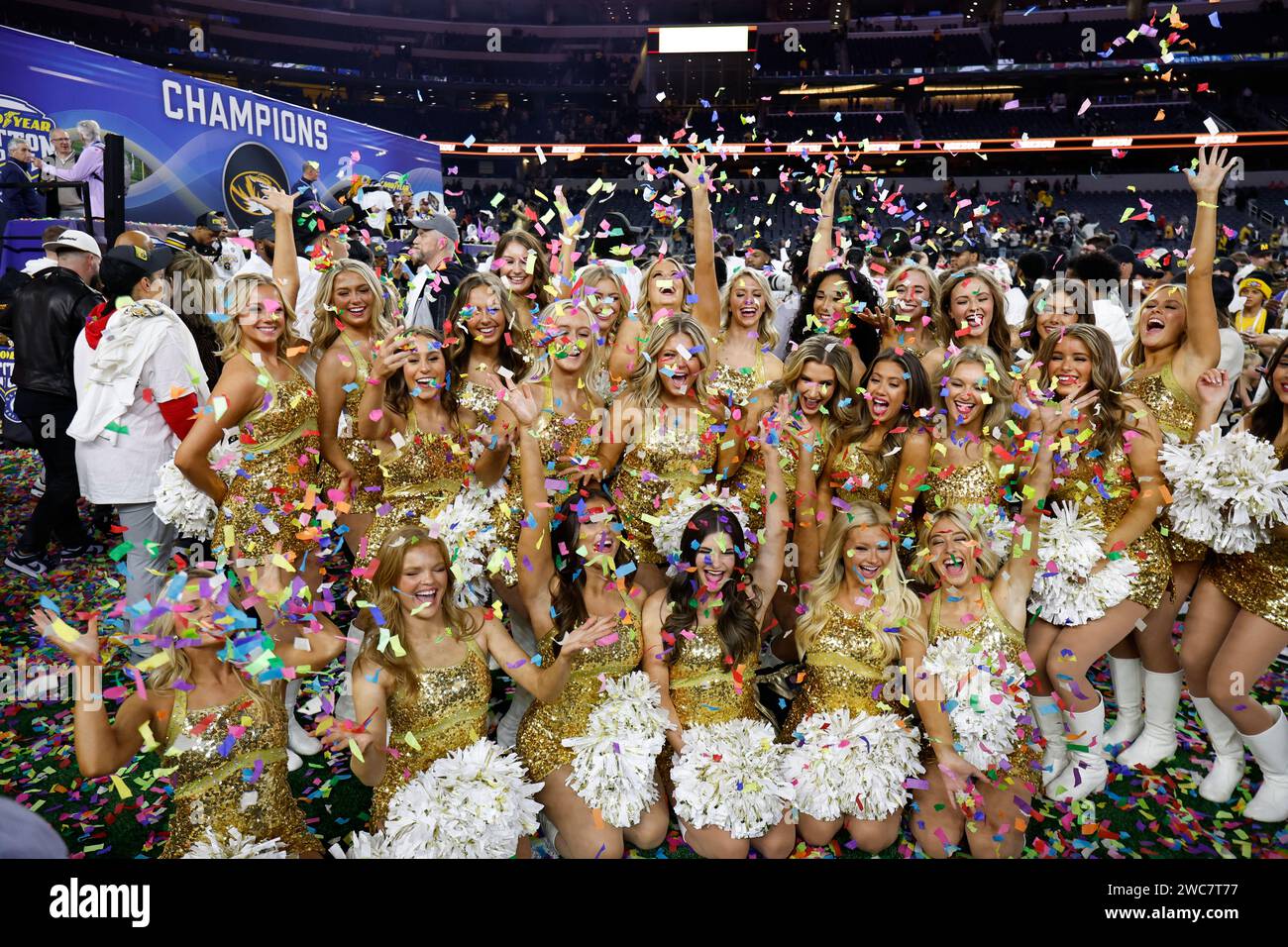 The Mizzou Golden Girls, dance team for the Univ. of Missouri celebrate ...