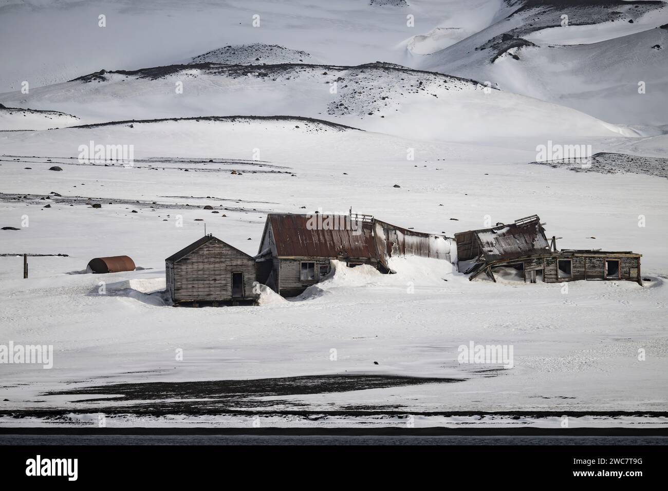 Deception Island, South Shetland Islands, safe natural harbor, in the ...