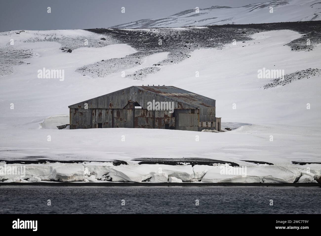 Deception Island, South Shetland Islands, safe natural harbor, in the ...