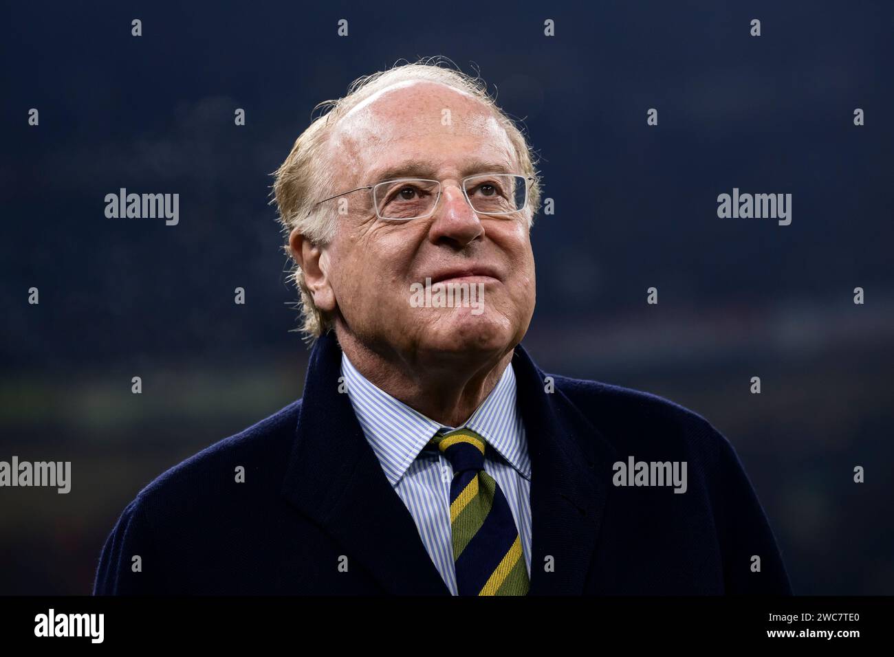 Milan, Italy. 14 January 2024. Paolo Scaroni looks on prior to the ...