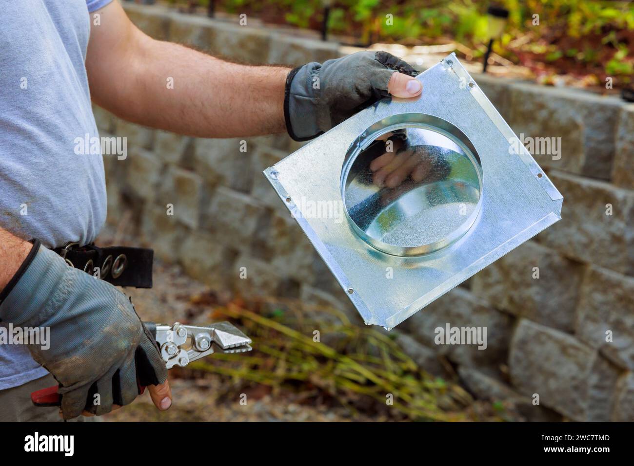 Preparation for installation of an external extractor wall ventilation ...