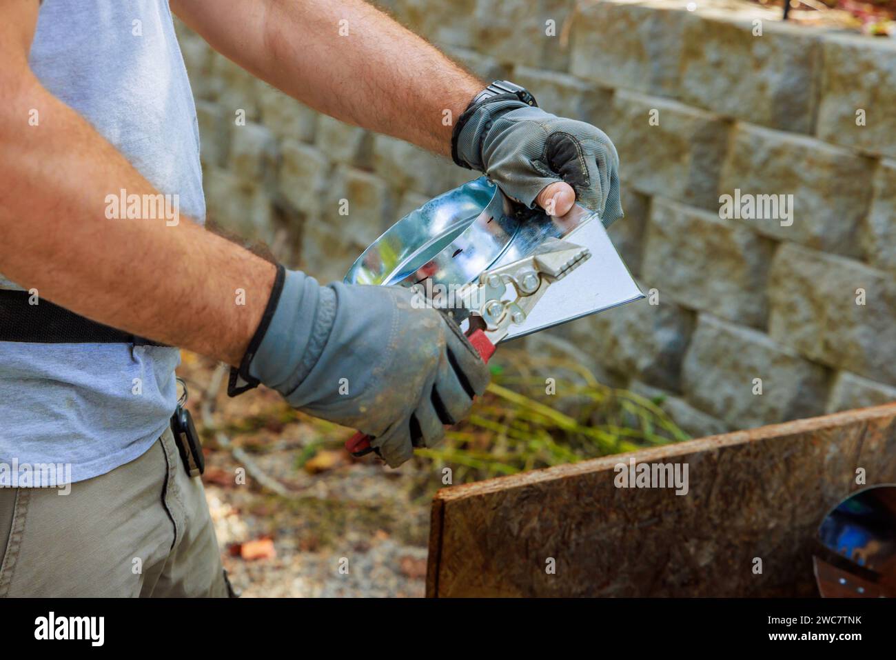 Preparation for installation of an external extractor wall ventilation ...