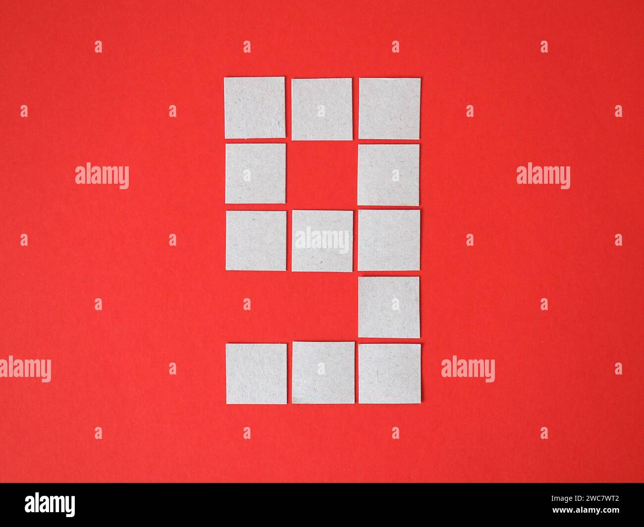 Number Nine Written In Vintage Lcd Style Stock Photo - Alamy