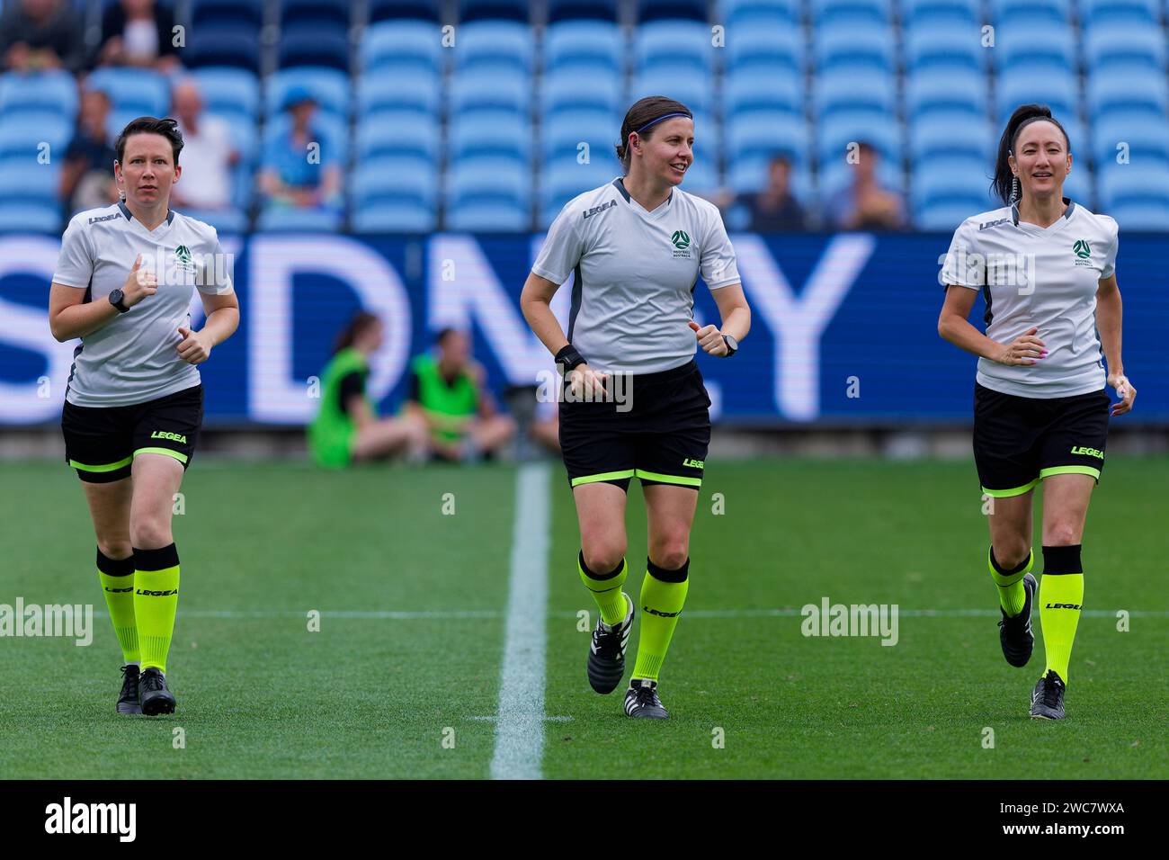 Sydney, Australia. 14th Jan, 2024. Match referees warm up before the A ...