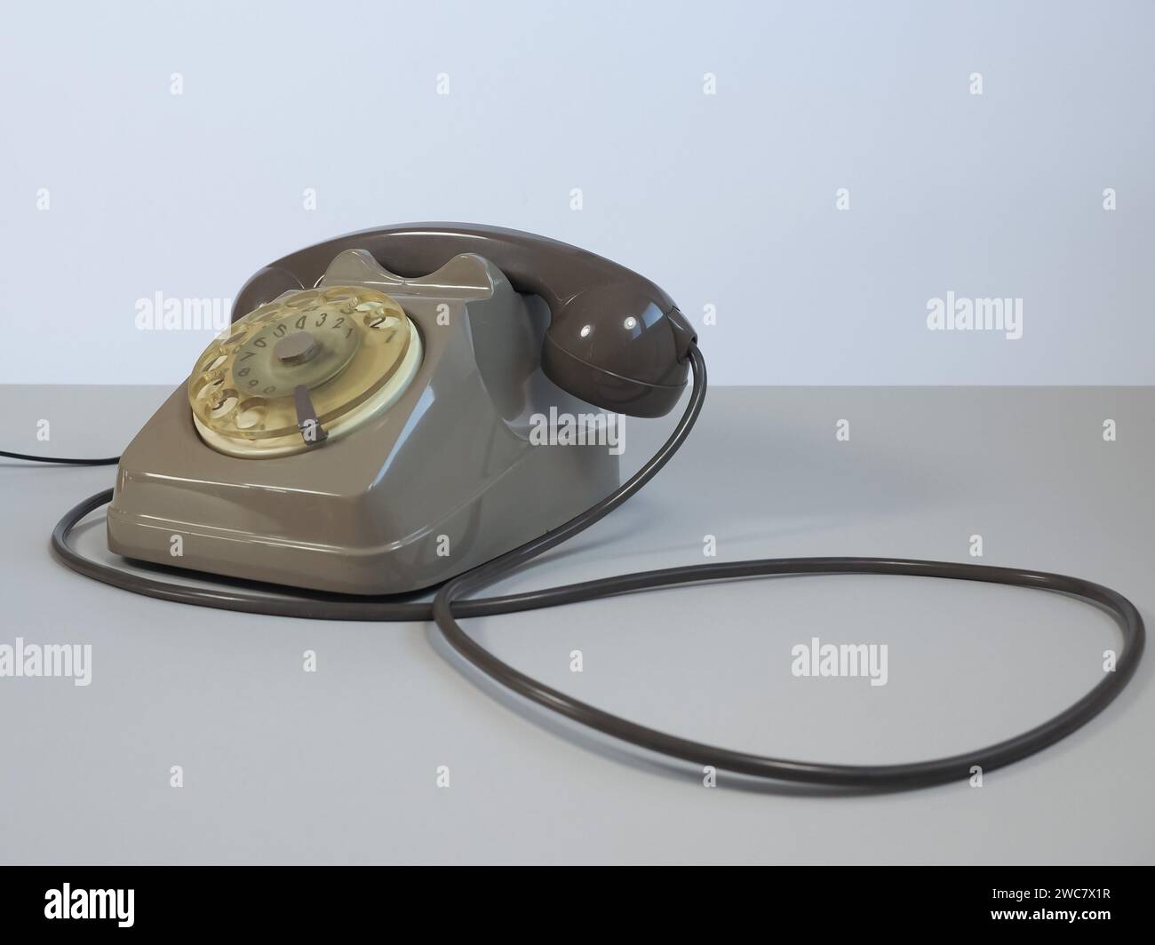 Vintage Grey Rotary Dial Analog Landline Telephone Stock Photo - Alamy