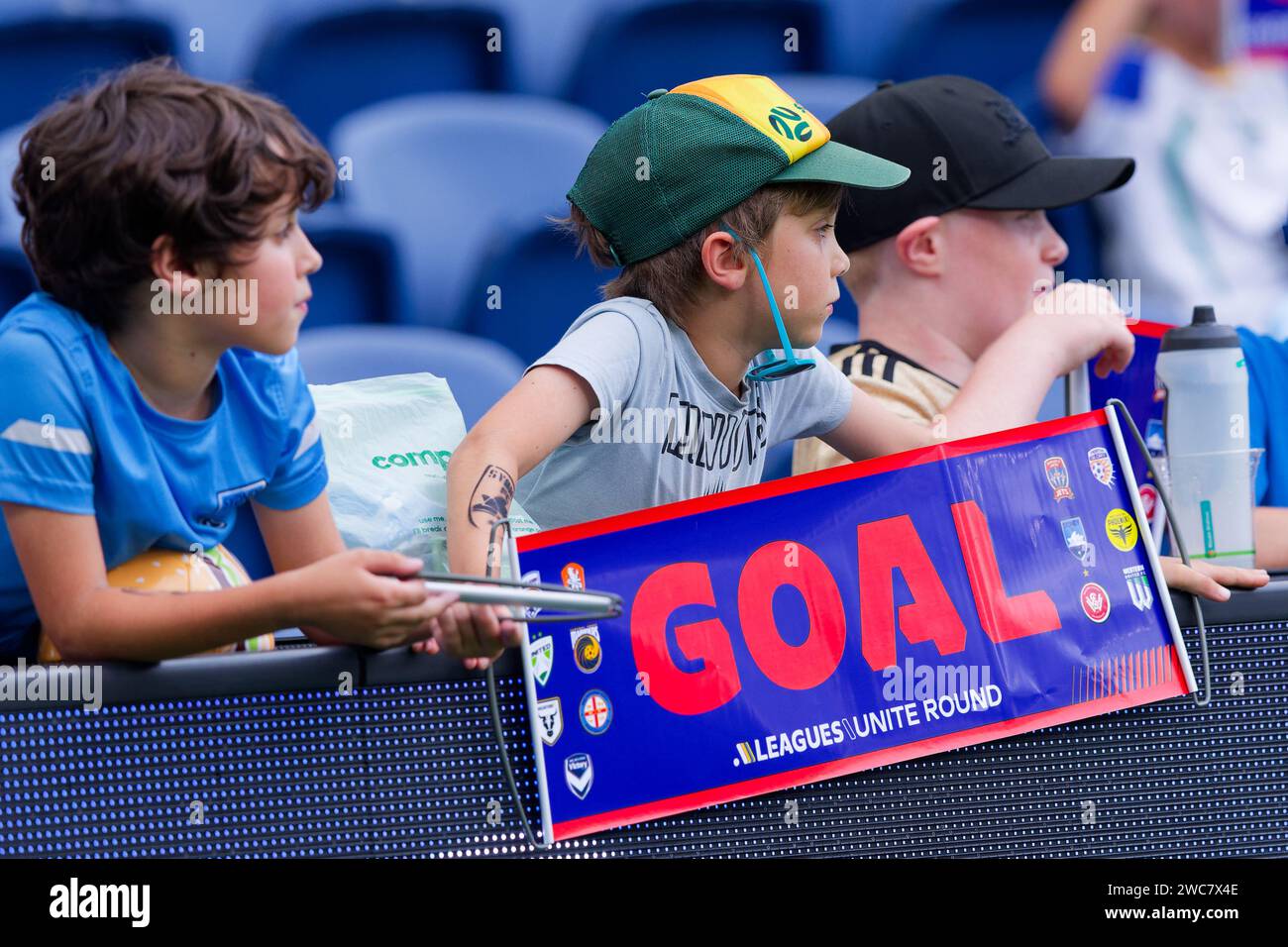 Sydney, Australia. 14th Jan, 2024. Sydney FC fans show their support ...