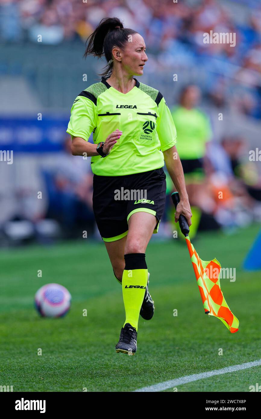 Sydney, Australia. 14th Jan, 2024. Assistant referee, Sarah Ho in ...