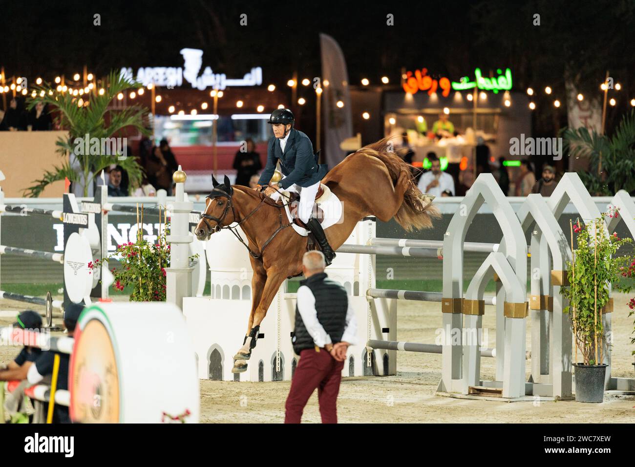 Vladimir Tuganov of Palestine with Jurry Bleu K during the CSI4*-W ...