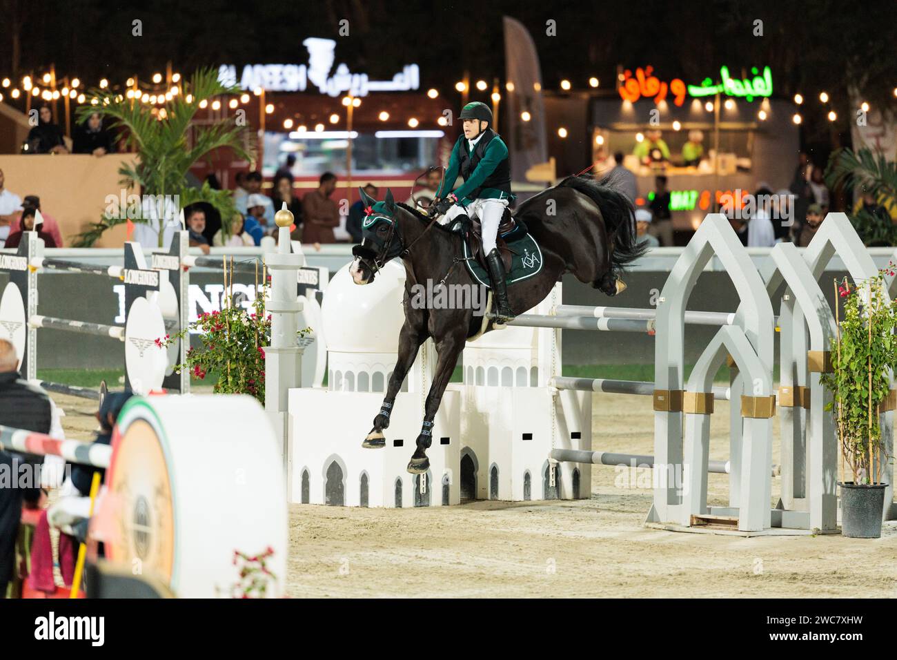 Abdullah Alsharbatly of Saudi Arabia with Alamo during the CSI4*-W ...