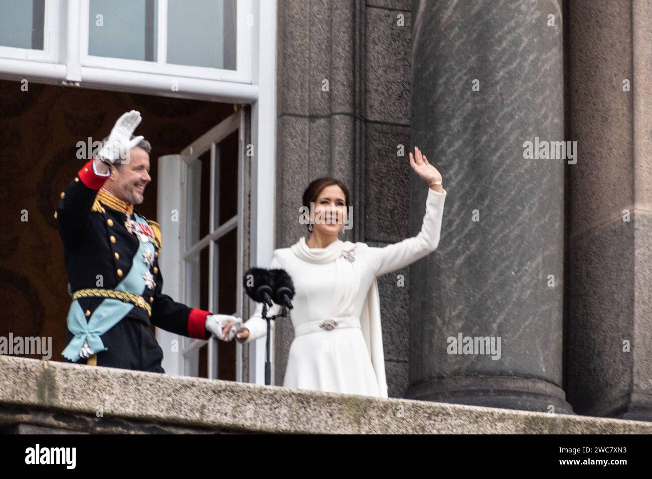 King Frederik X and Queen Mary during the proclamation at ...