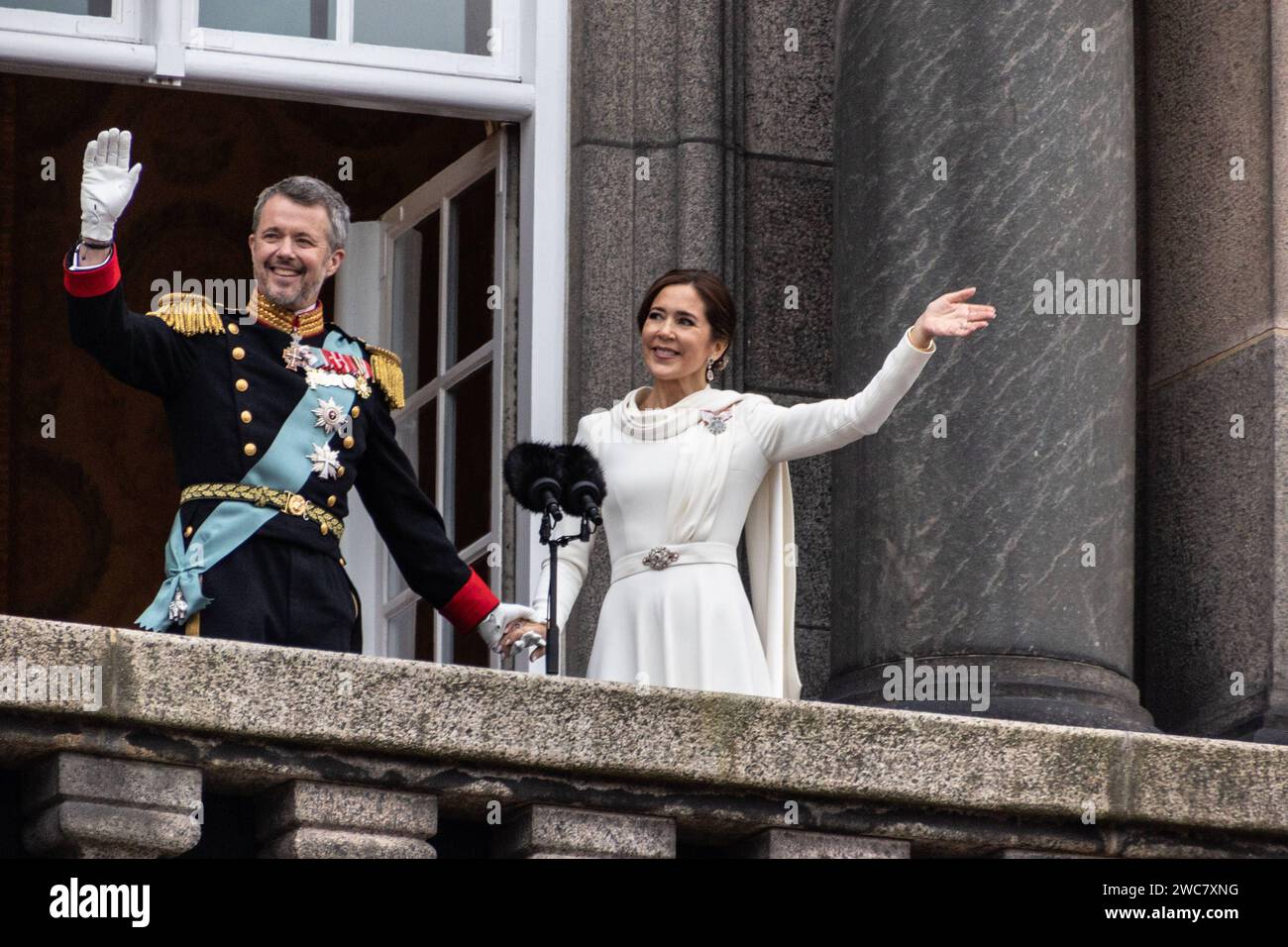 King Frederik X and Queen Mary during the proclamation at ...