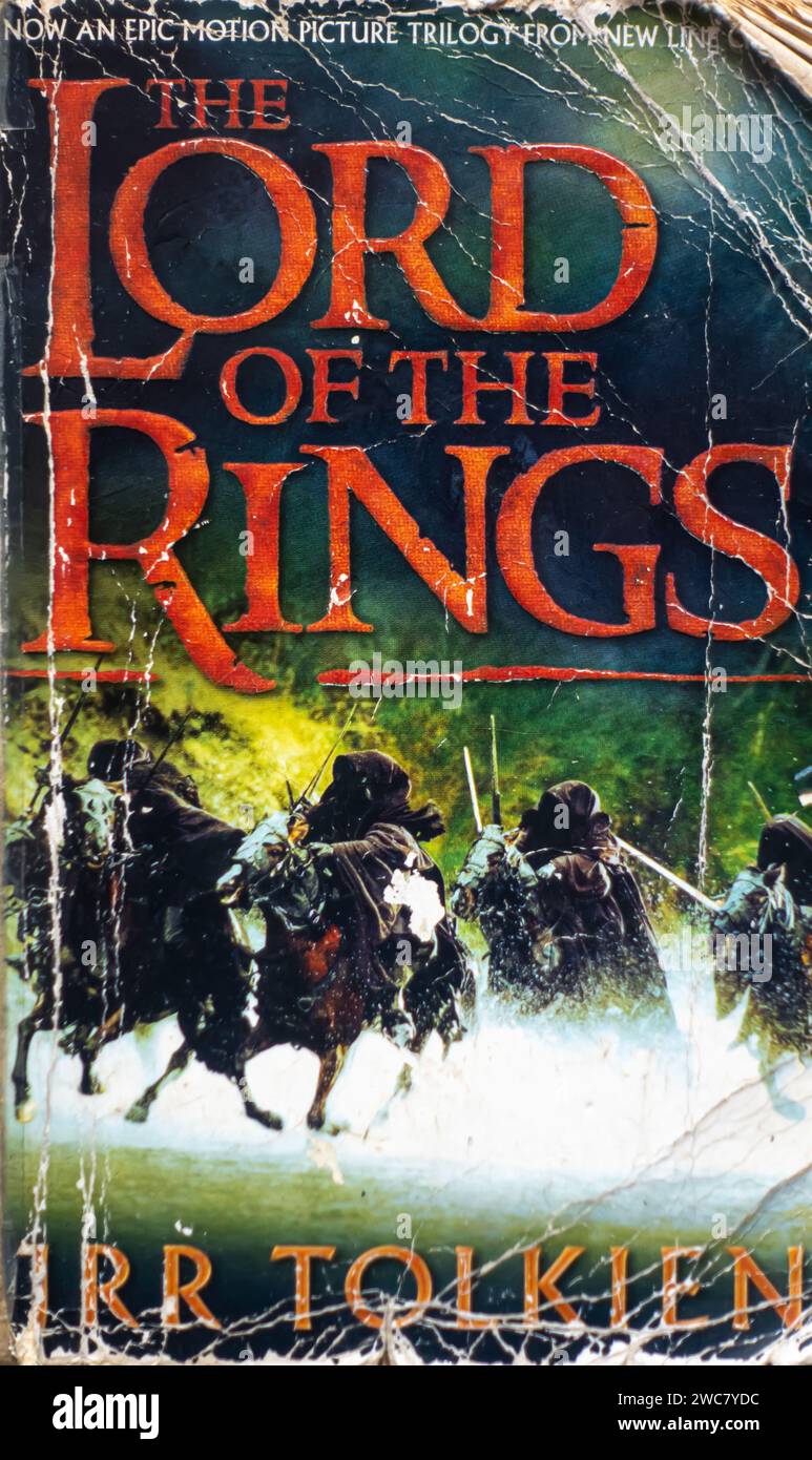 The worn cover of The Lord of the Rings Novel by John Ronald Reuel ...