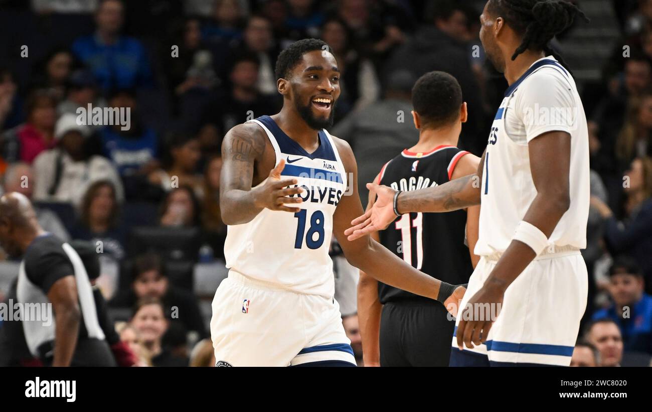 Minnesota Timberwolves guard Shake Milton (18) gets a high-five from ...