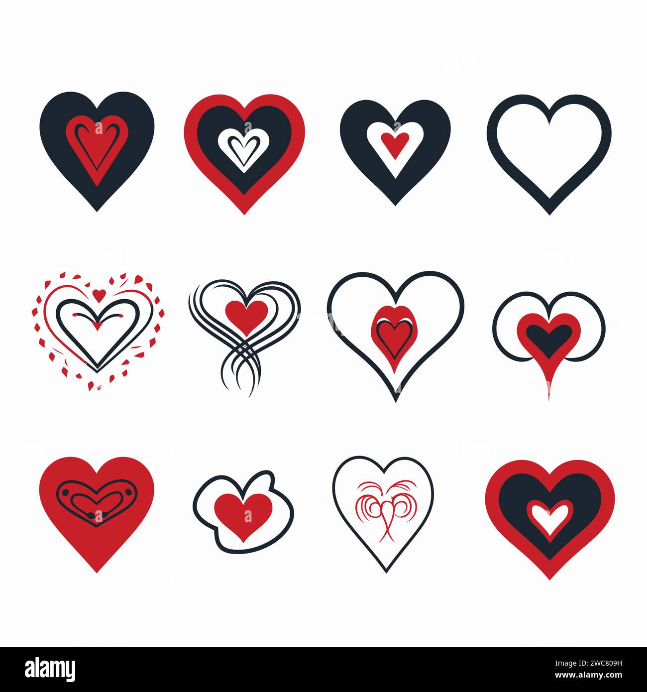free vector heart collection set Stock Vector Image & Art - Alamy