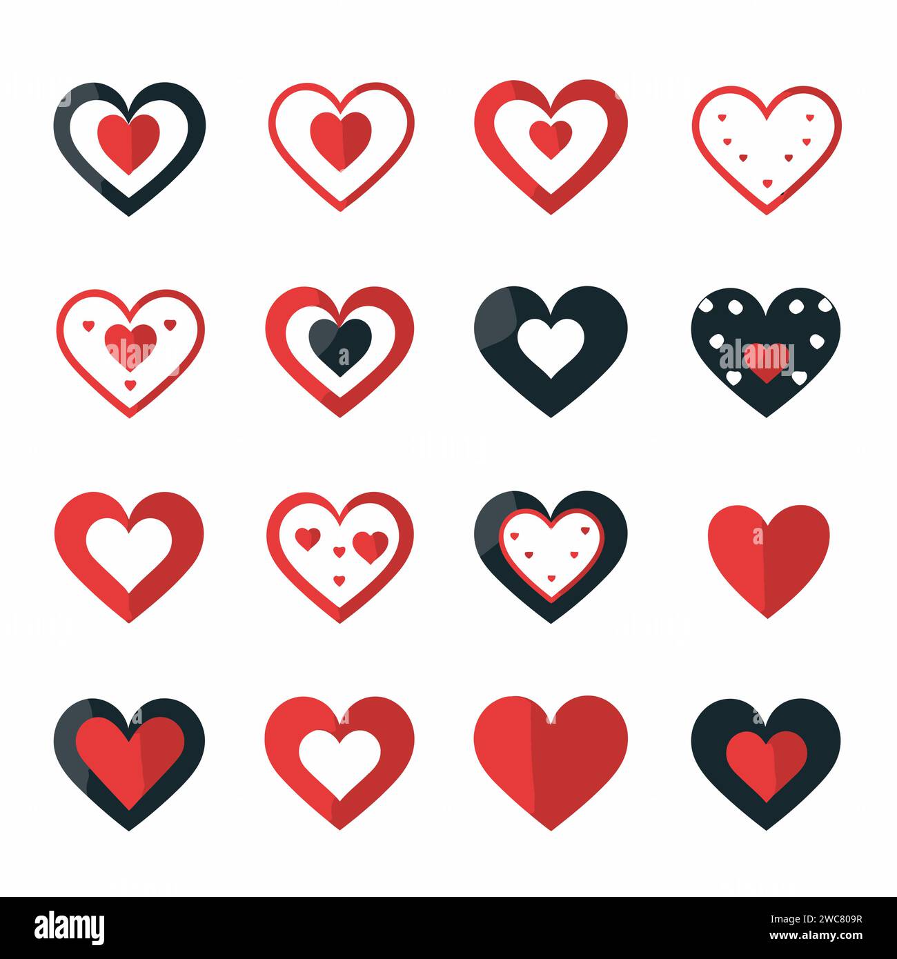 free vector heart collection set Stock Vector Image & Art - Alamy