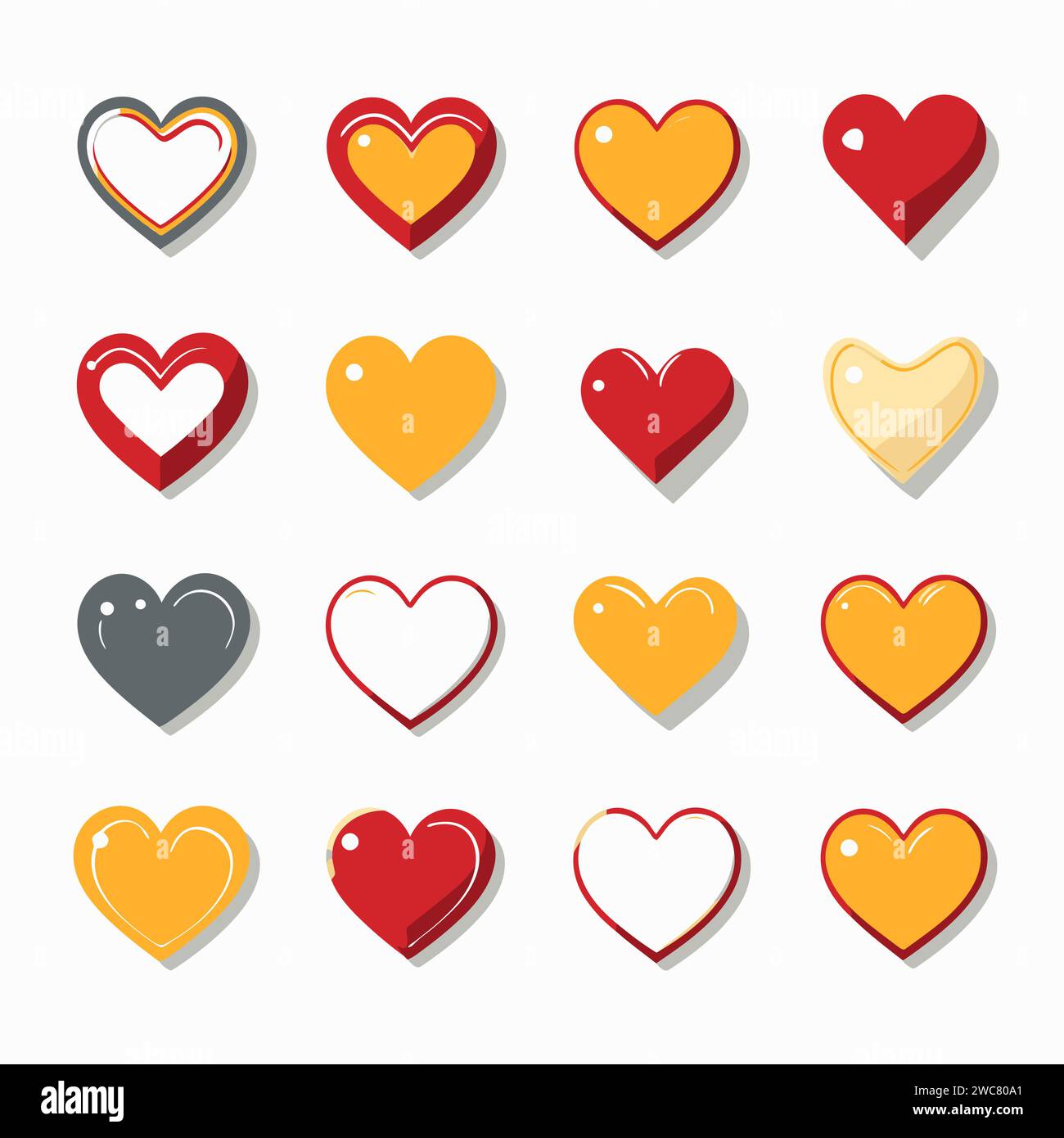 free vector heart collection set Stock Vector Image & Art - Alamy