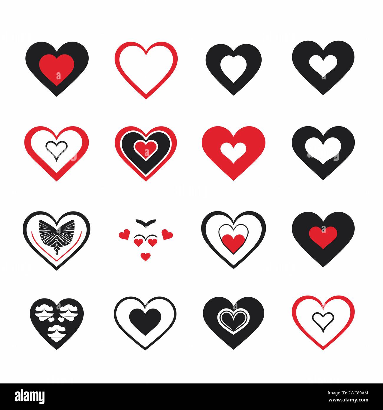 free vector heart collection set Stock Vector Image & Art - Alamy